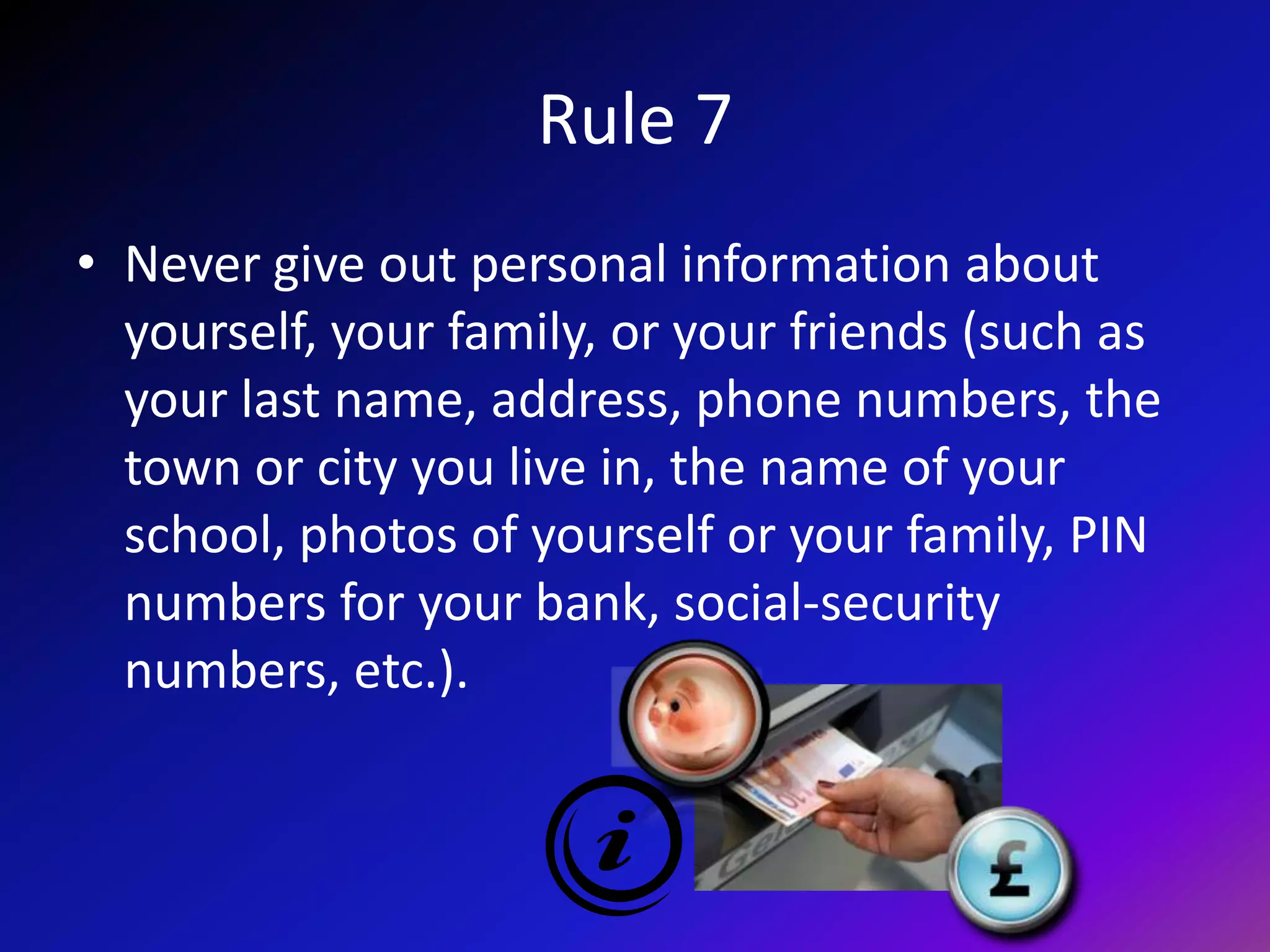 Ten Rules Of Internet Safety | PPTX