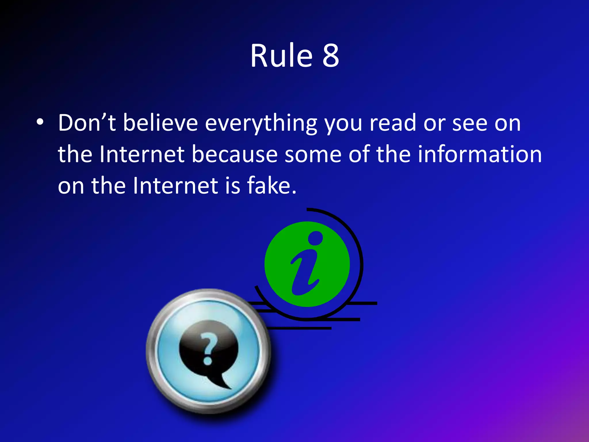 Ten Rules Of Internet Safety | PPTX