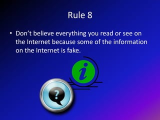 Ten Rules Of Internet Safety | PPT