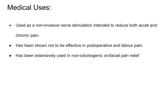 Transcutaneous Electrical Nerve Stimulator (TENS) | PPT