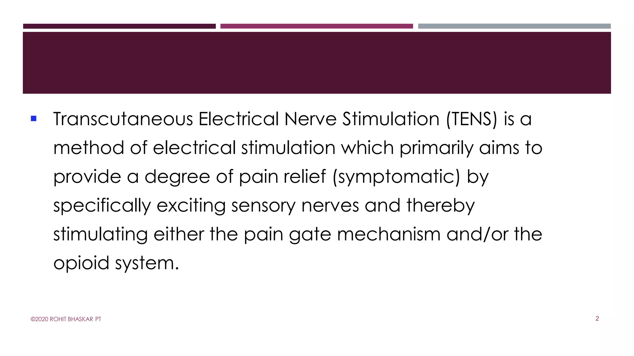 Transcutaneous Electrical Nerve Stimulation (TENS) I Physiotherapy: Dr ...