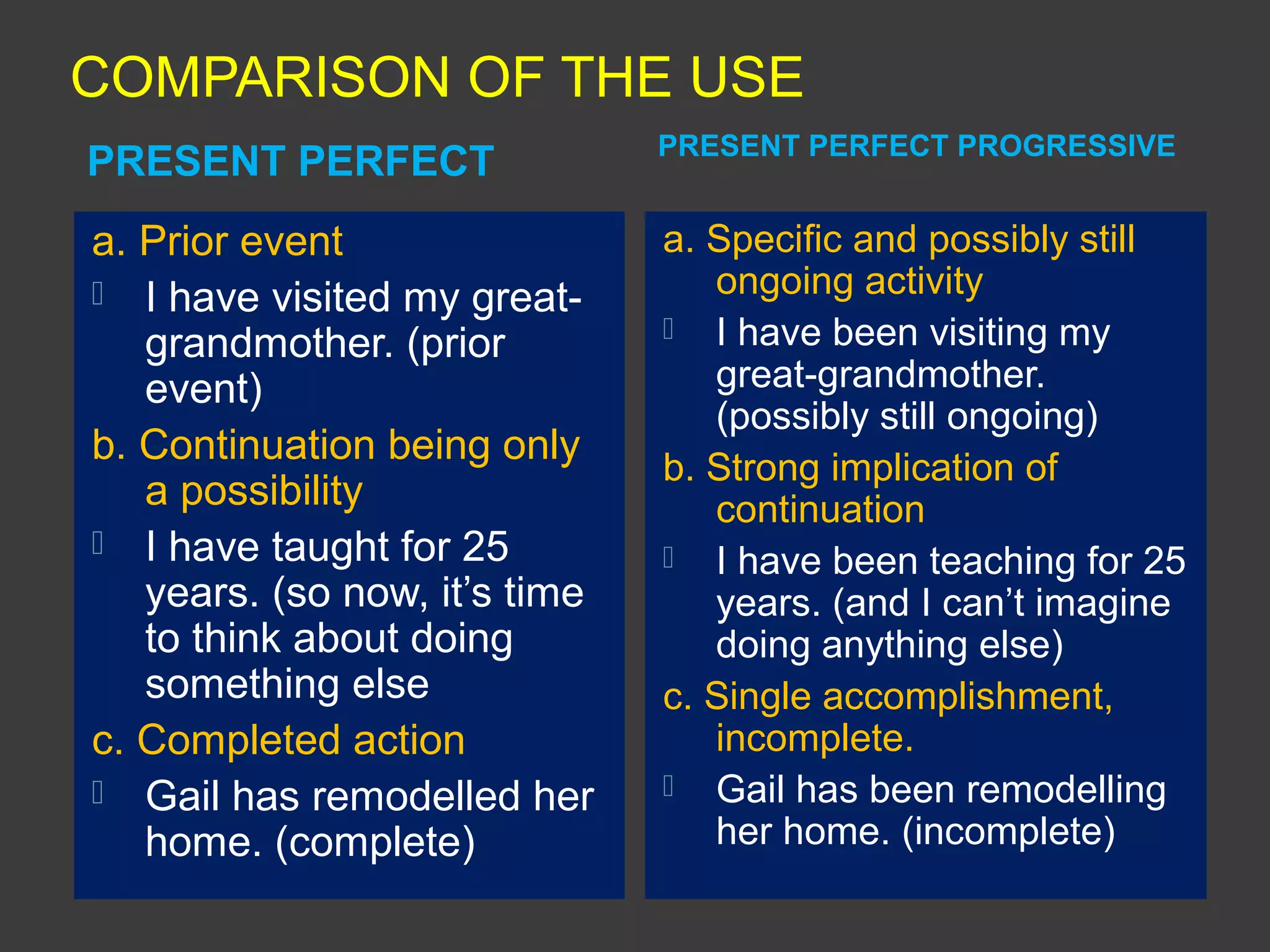 Tense and aspect -clt framework | PPT