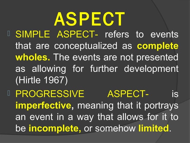 Tense and aspect -clt framework | PPT