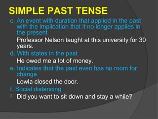 Tense and aspect -clt framework | PPT