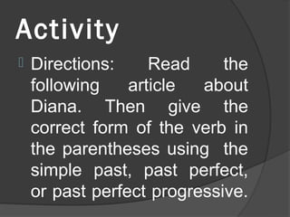 Tense and aspect -clt framework | PPT