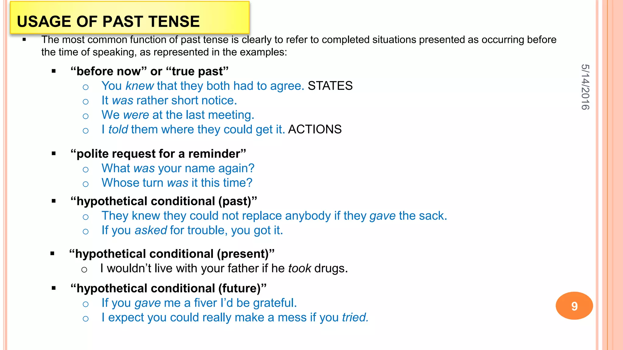 Tense, aspect, mood and evidentiality | PPTX