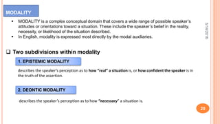 Tense, aspect, mood and evidentiality | PPTX