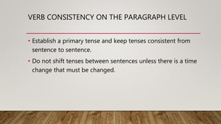 Tense consistency | PPTX