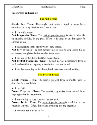 Tense notes | PDF