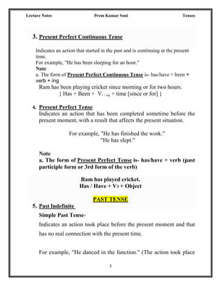 Tense notes | PDF
