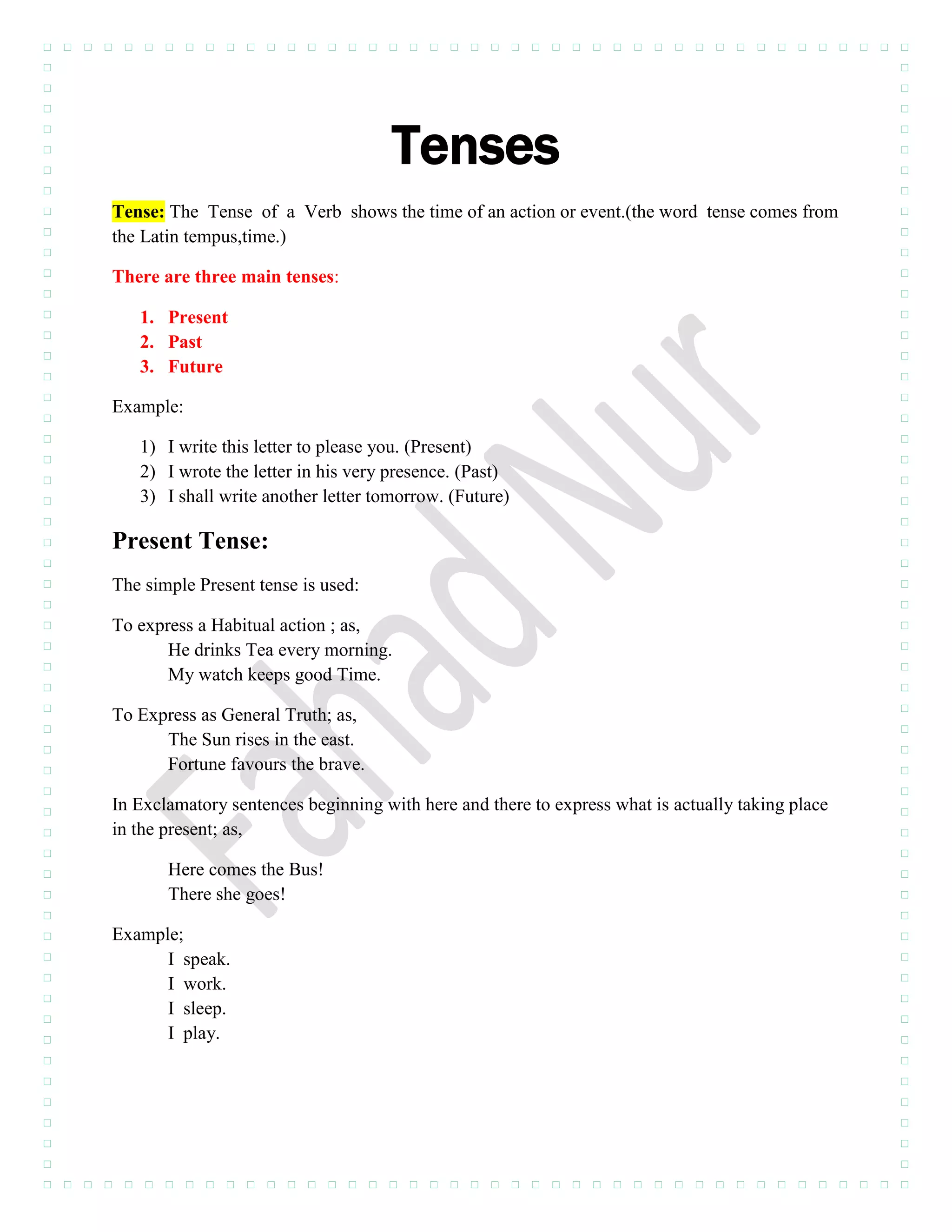 English Tenses - Grammar | PDF
