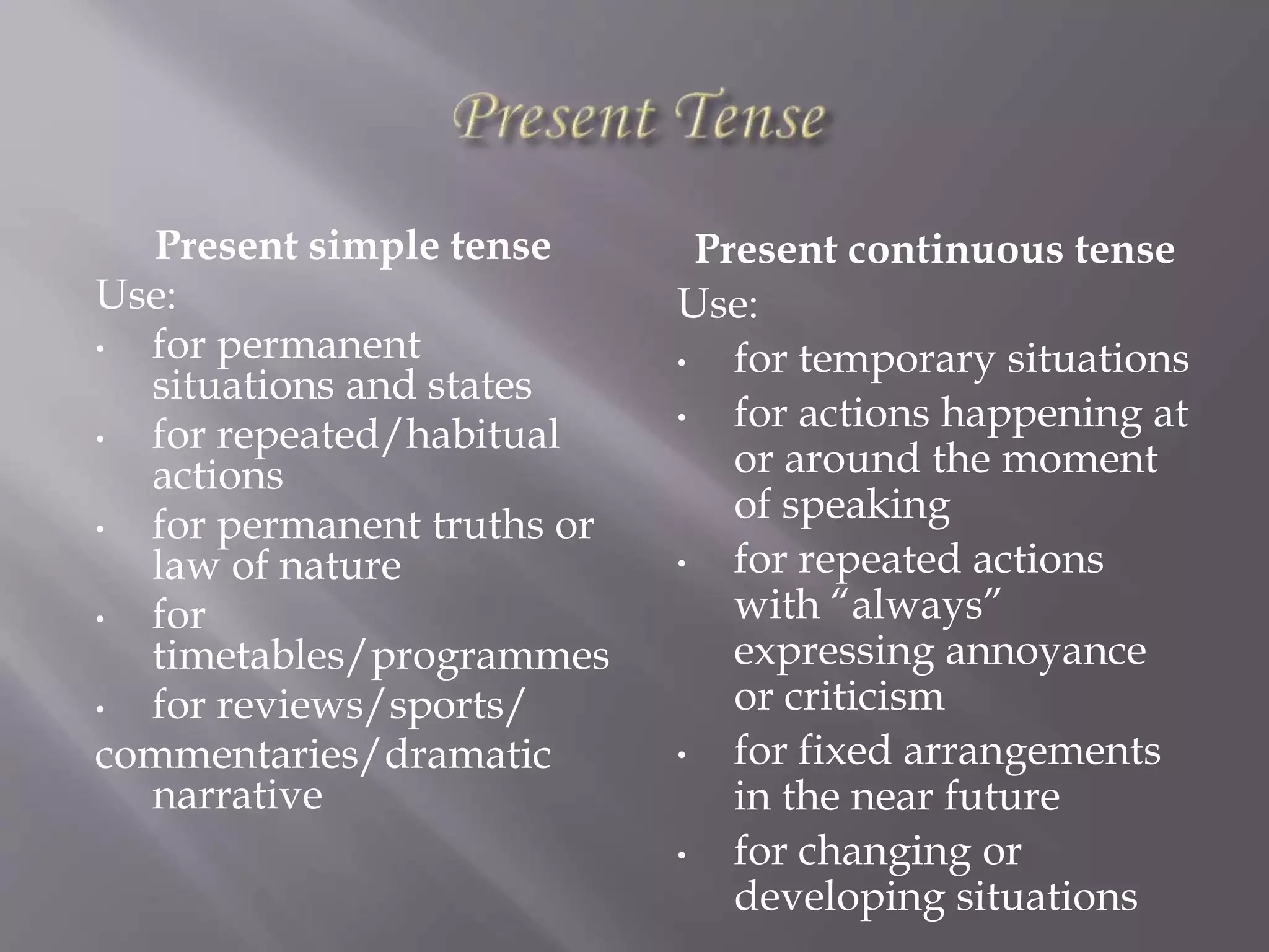 Types of Tenses Slideshare | PPTX