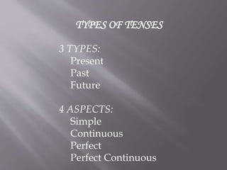 Types of Tenses Slideshare | PPTX