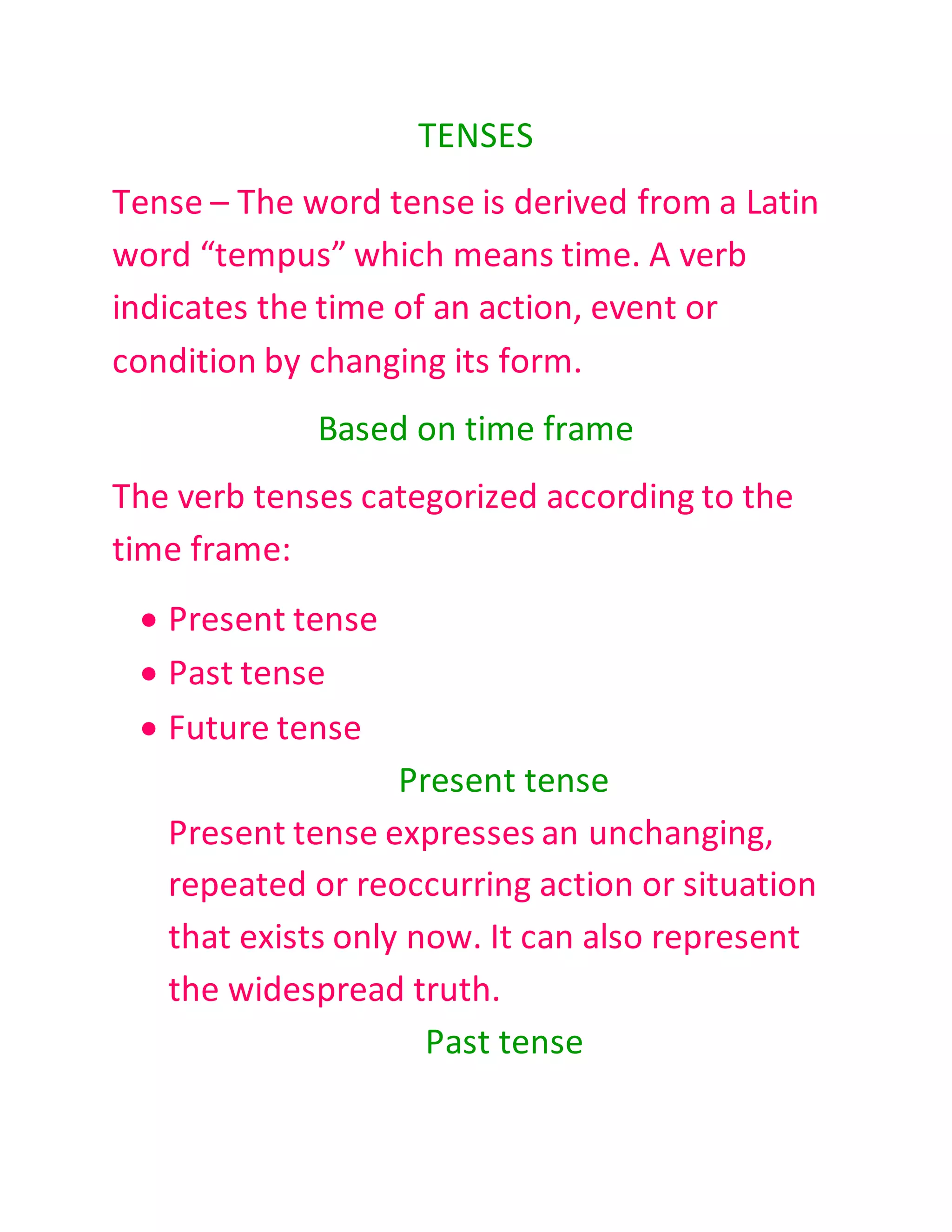 Tenses | DOCX