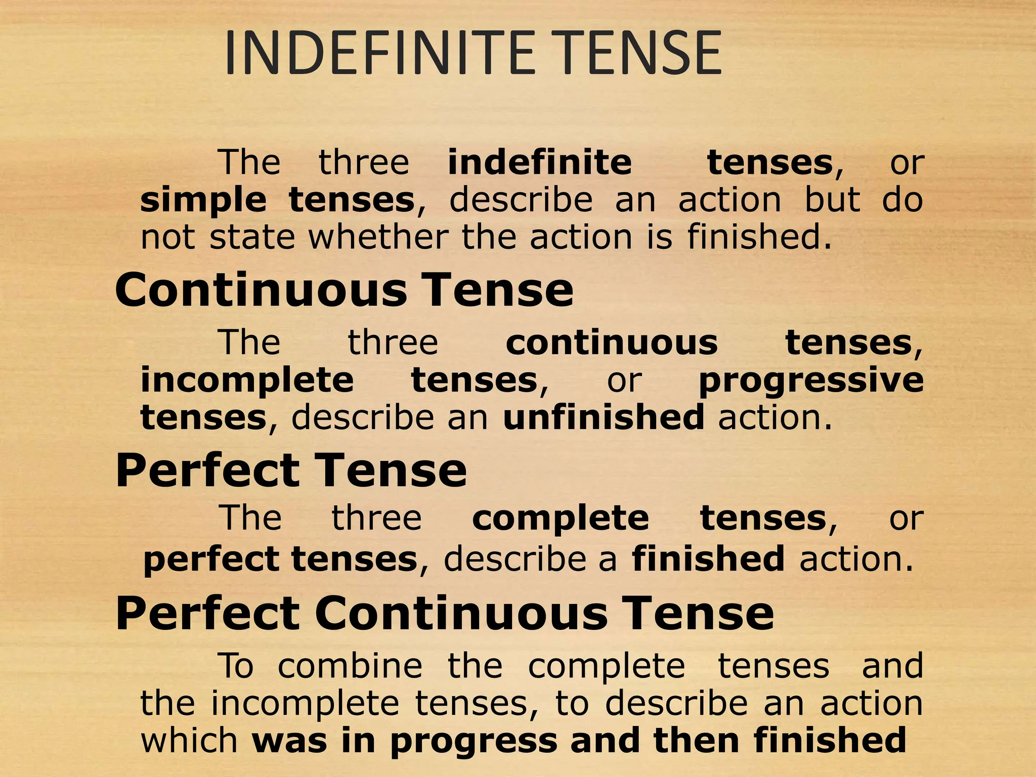 english grammar topic tenses - tense 1 to tense 12 | PPT