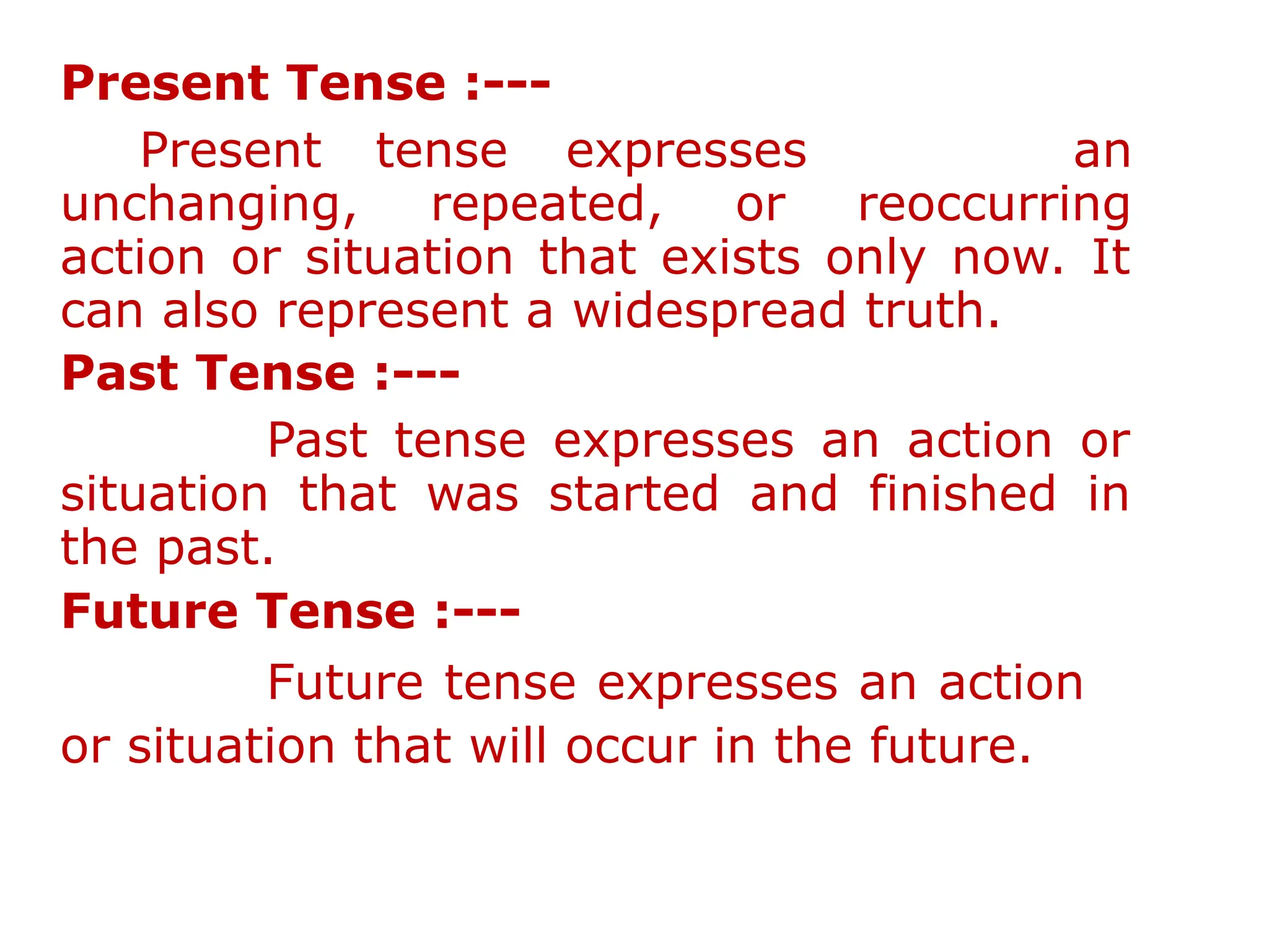 TENSES past present and future tenses with examples and structures | PPT