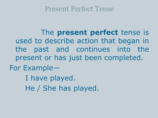 TENSES past present and future tenses with examples and structures | PPT