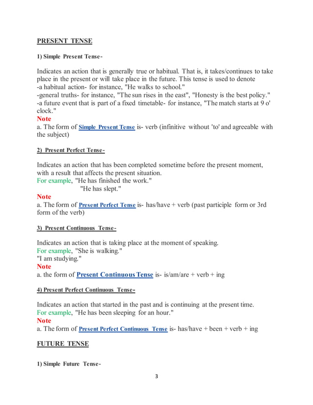 Tenses rules and exercises | PDF