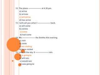 tenses of present, past and future | PPTX