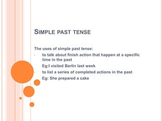 tenses of present, past and future | PPTX