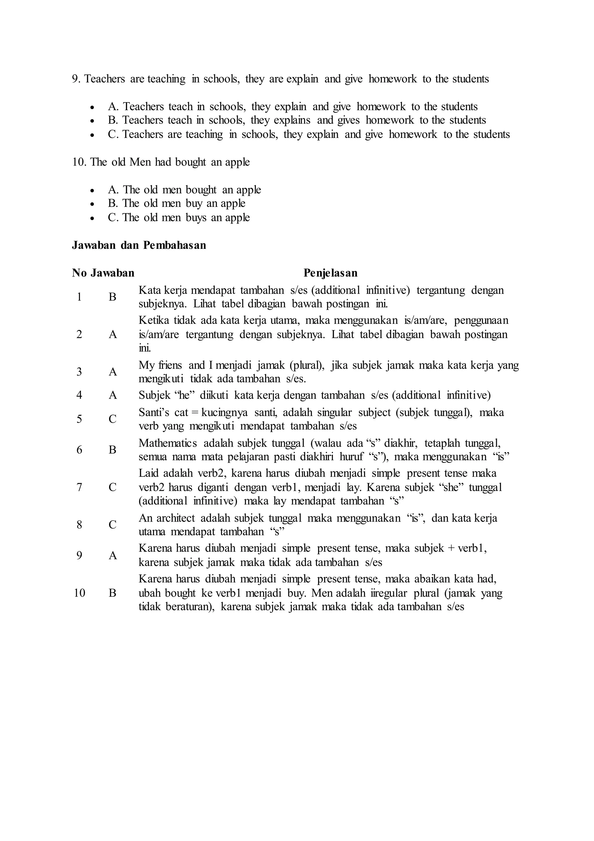 Tenses dibagi tiga jenis tenses yaitu past | DOCX
