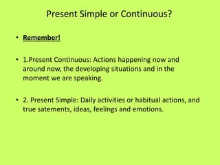 Tense exercises | PPTX