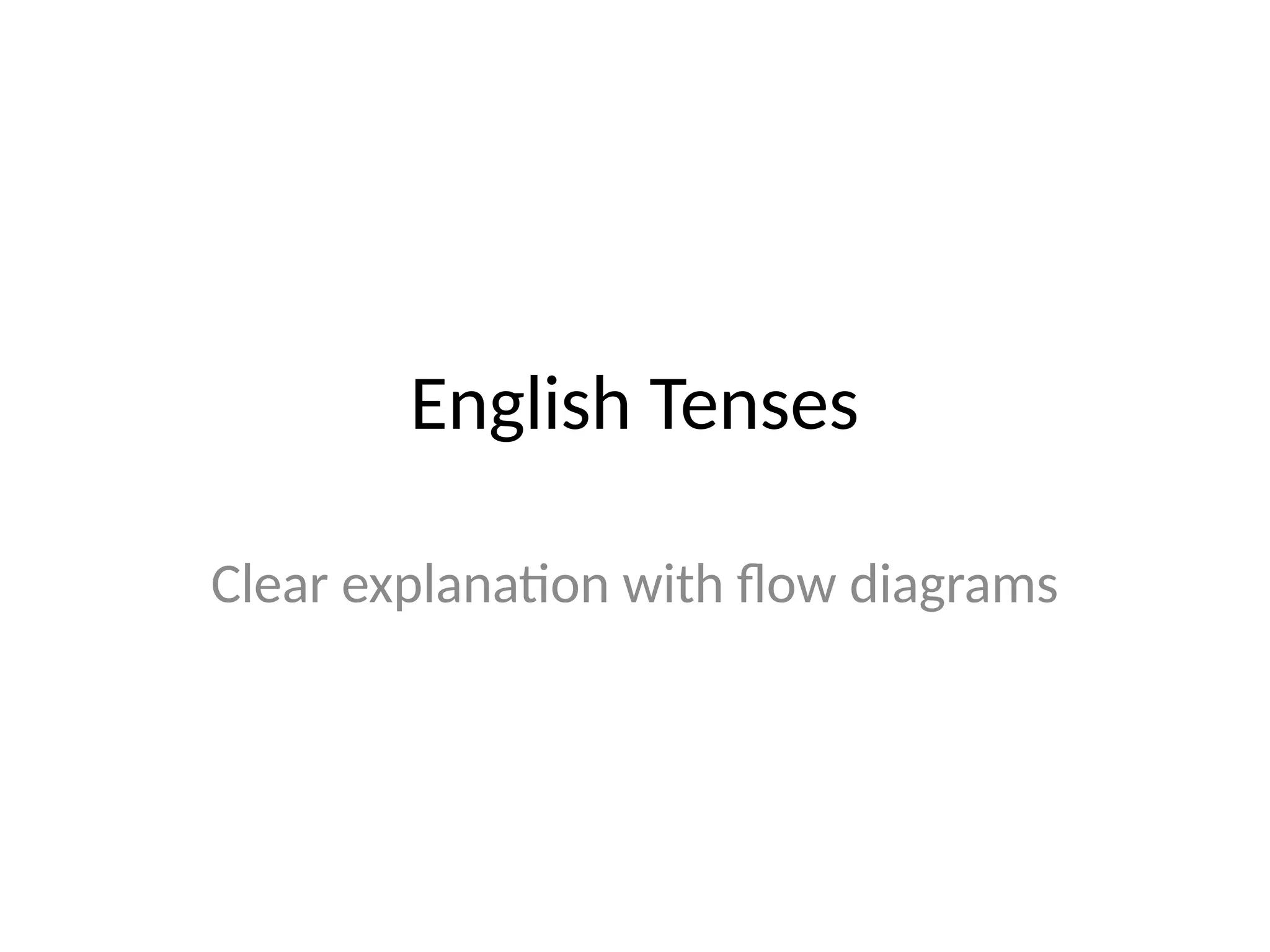 English Tenses Explained Using Simple Flow Diagrams with Examples | PPTX