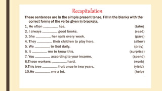 Tenses for X | PPT