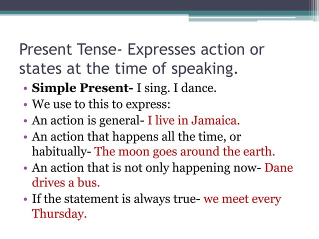Tenses and aspect in English | PPTX