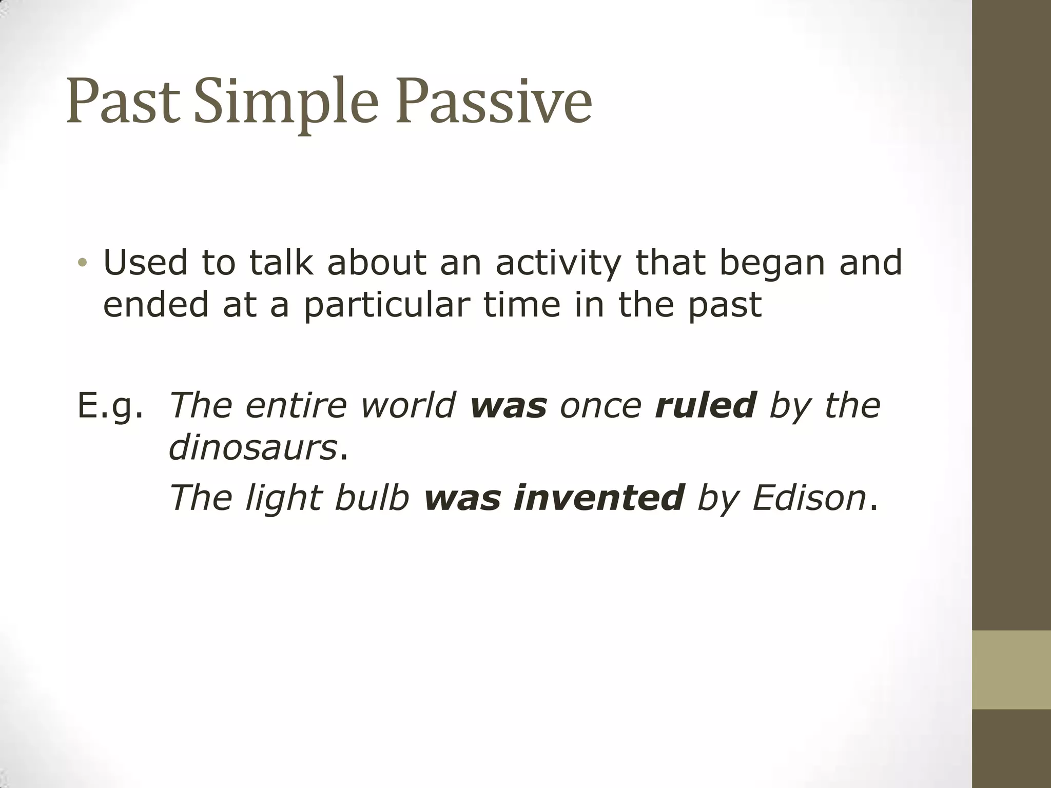 Tenses in Passive Voice | PPTX