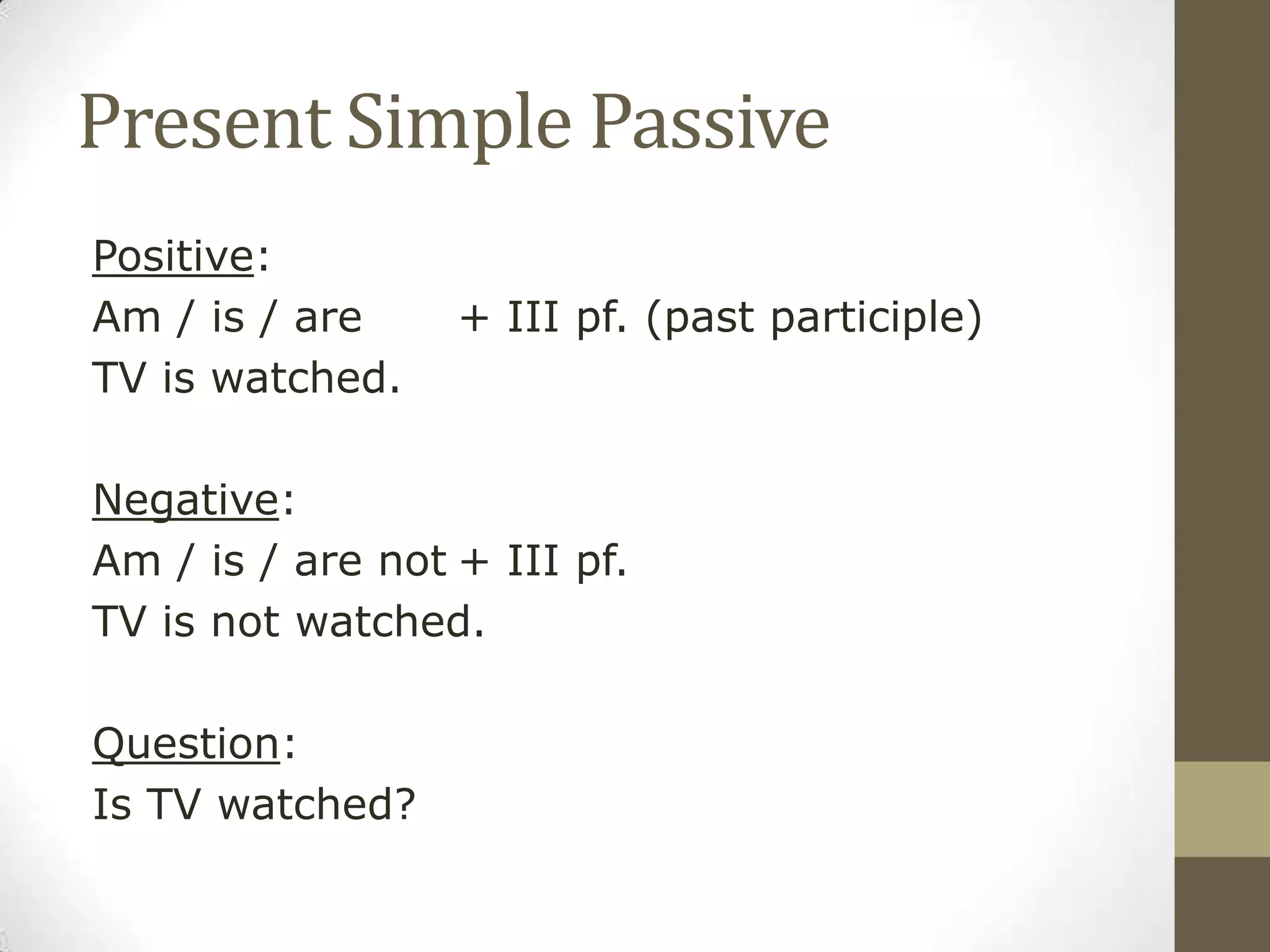 Tenses in Passive Voice | PPTX