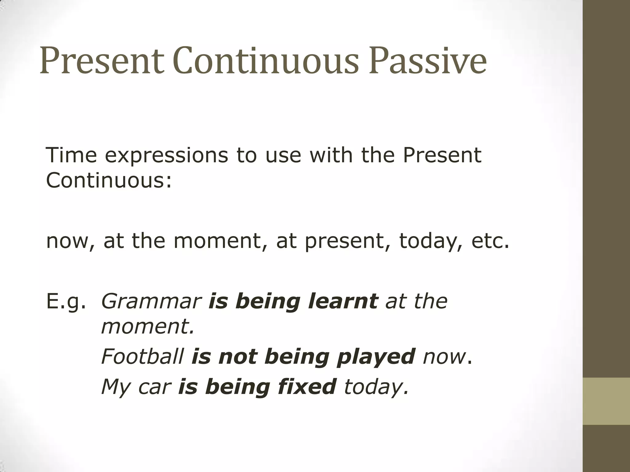 Tenses in Passive Voice | PPTX