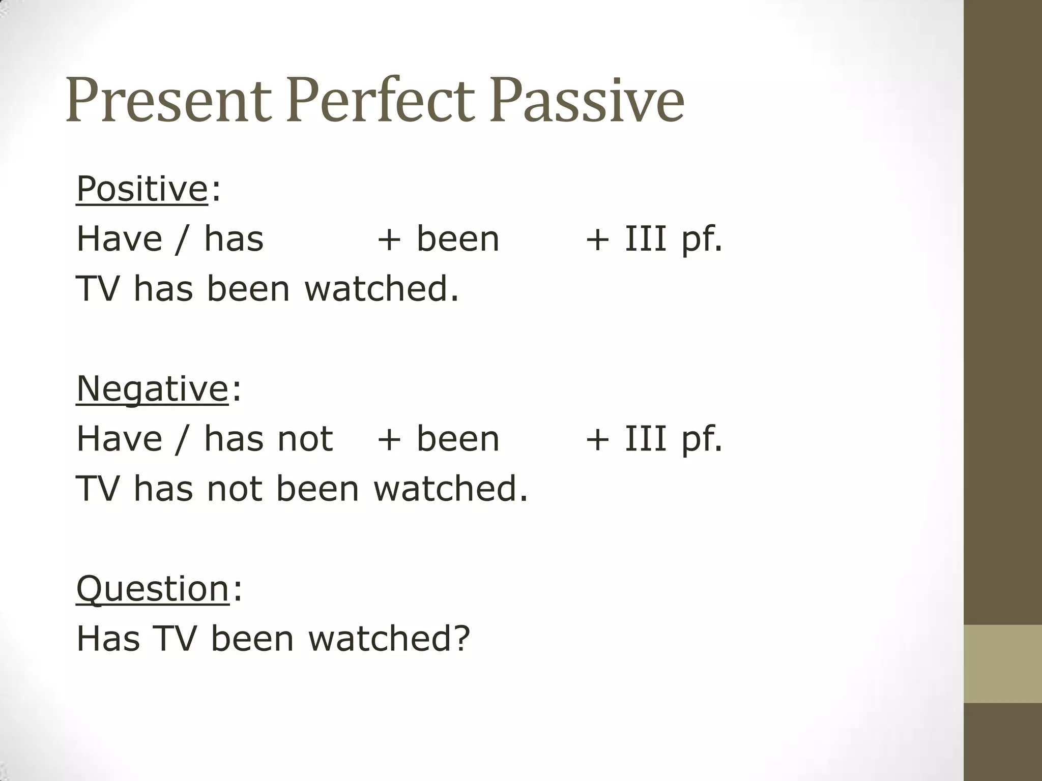Tenses in Passive Voice | PPTX