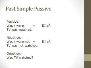 Tenses in Passive Voice | PPTX