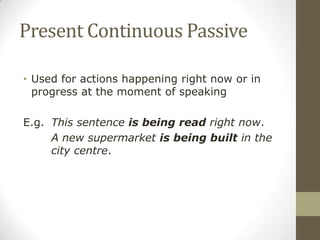 Tenses in Passive Voice | PPTX