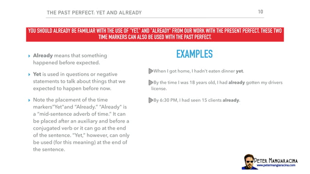 Tenses IV: The Past Perfect | PPT
