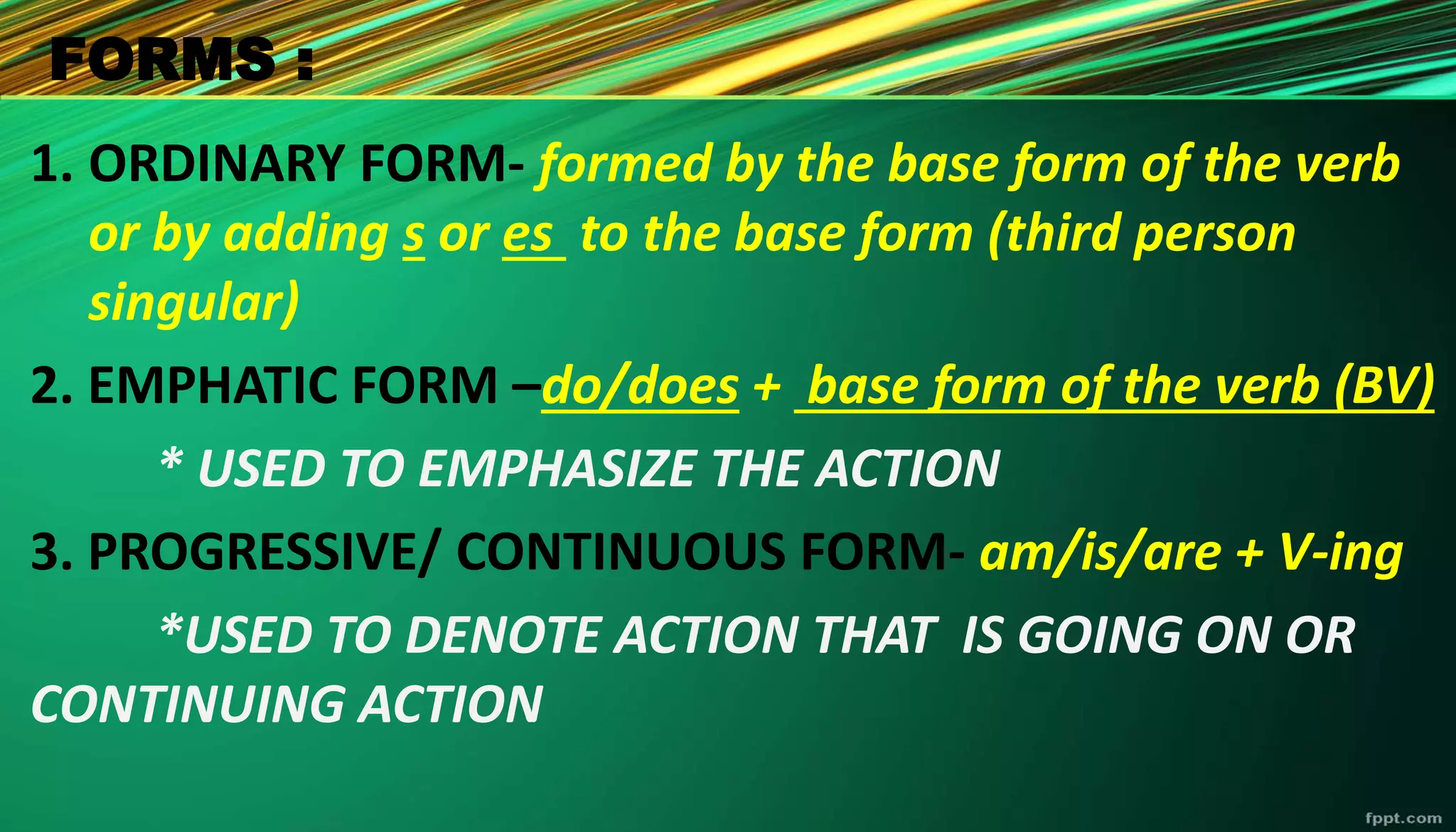 The Tenses of the Verb | PPTX