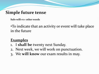 Apower point presentation on tense ruless | PPT