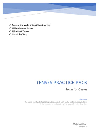 Tenses practice pack for junior classes | PDF