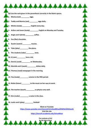 Tenses practice pack for junior classes | PDF