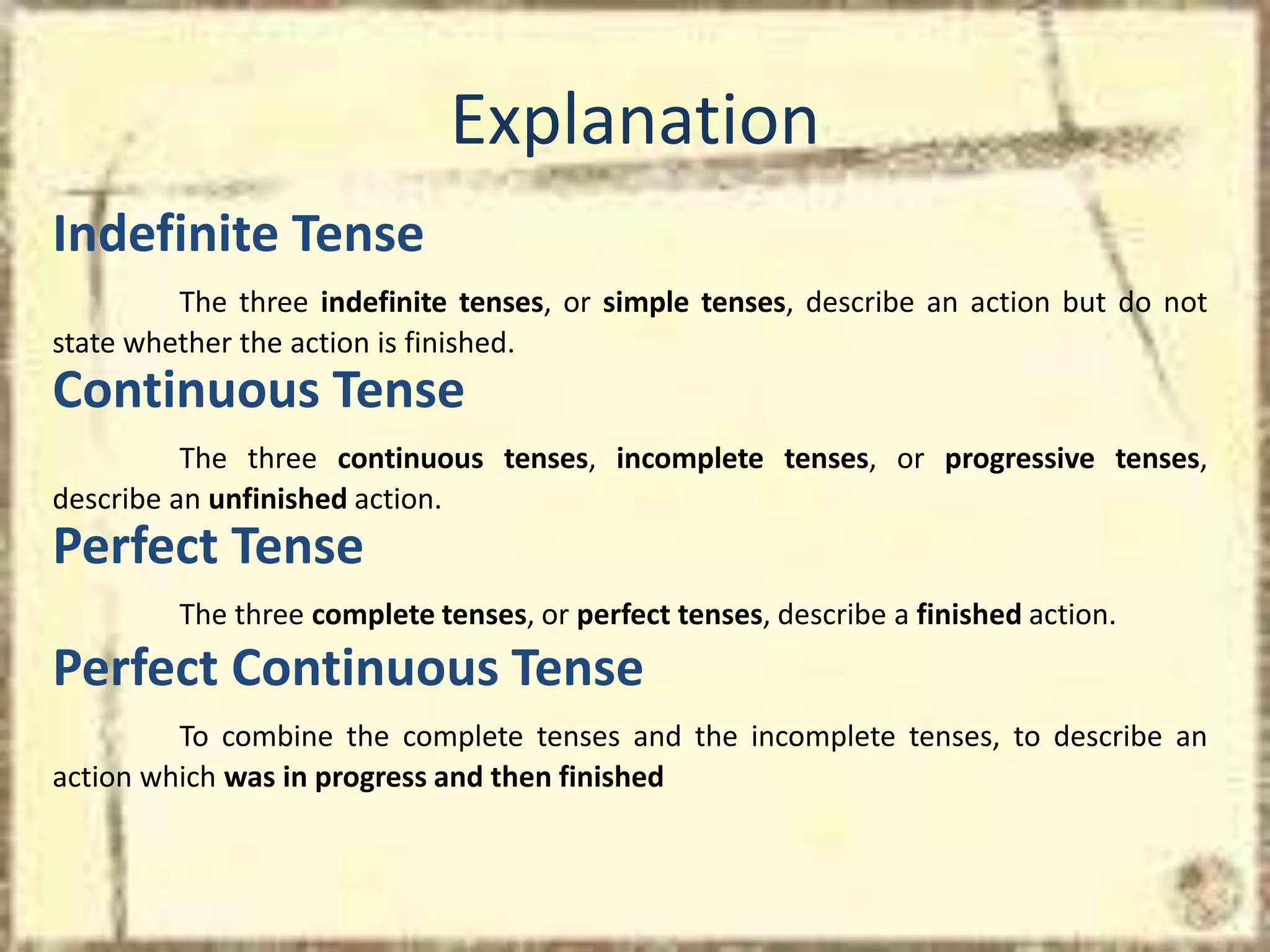 Tenses presentation | PPTX