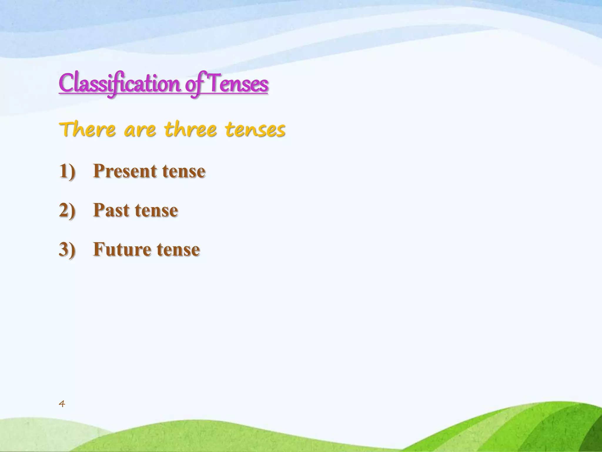 Tenses and classification of tenses | PPT