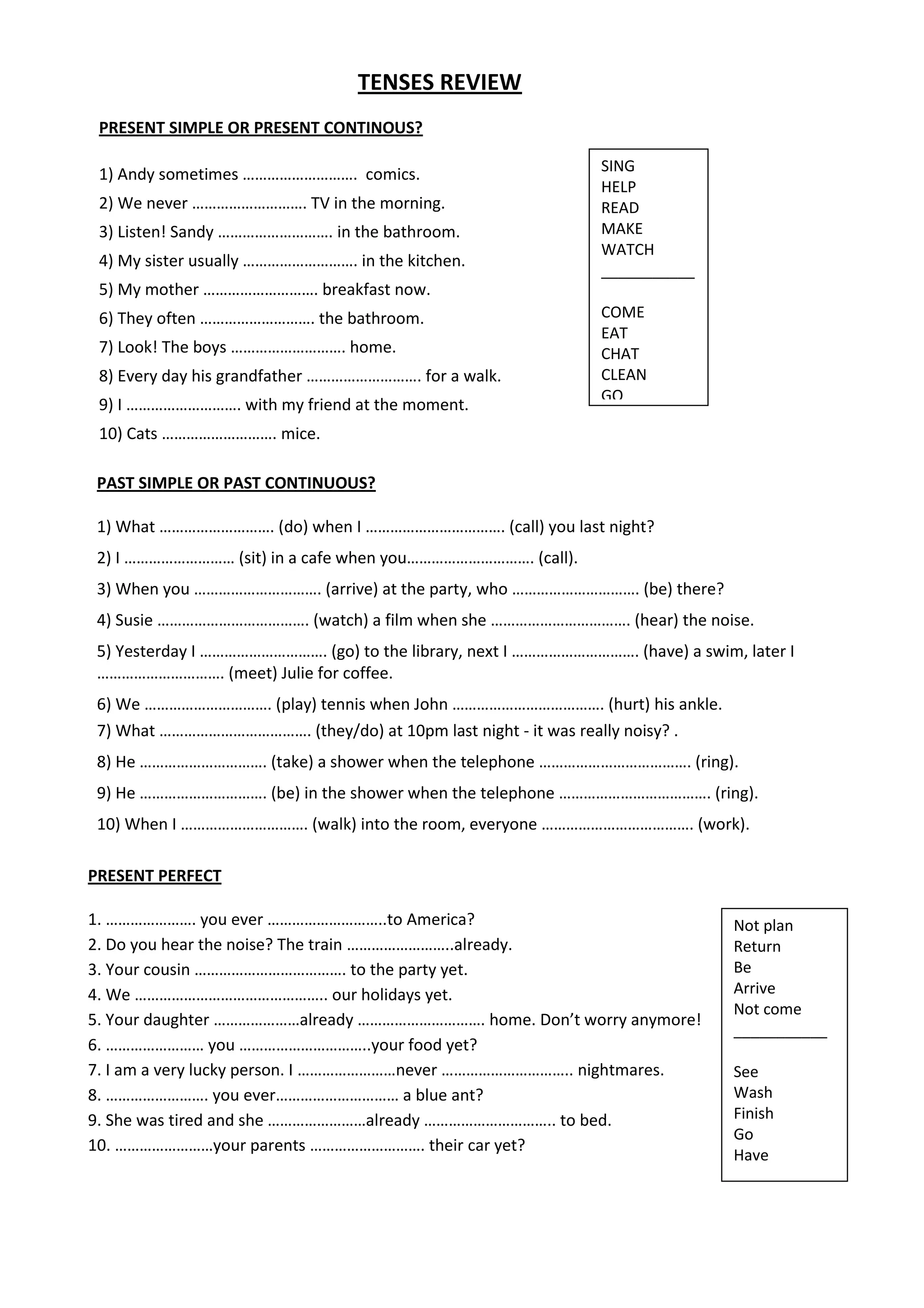 Tenses review | PDF