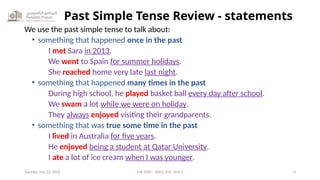 Tenses Review with examples and exercises | PPTX
