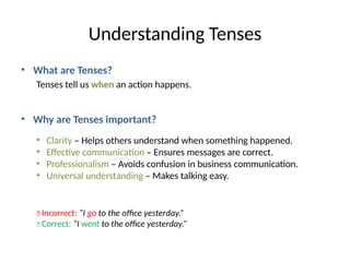 Training Presentation on Tenses (Grammar) | PPT