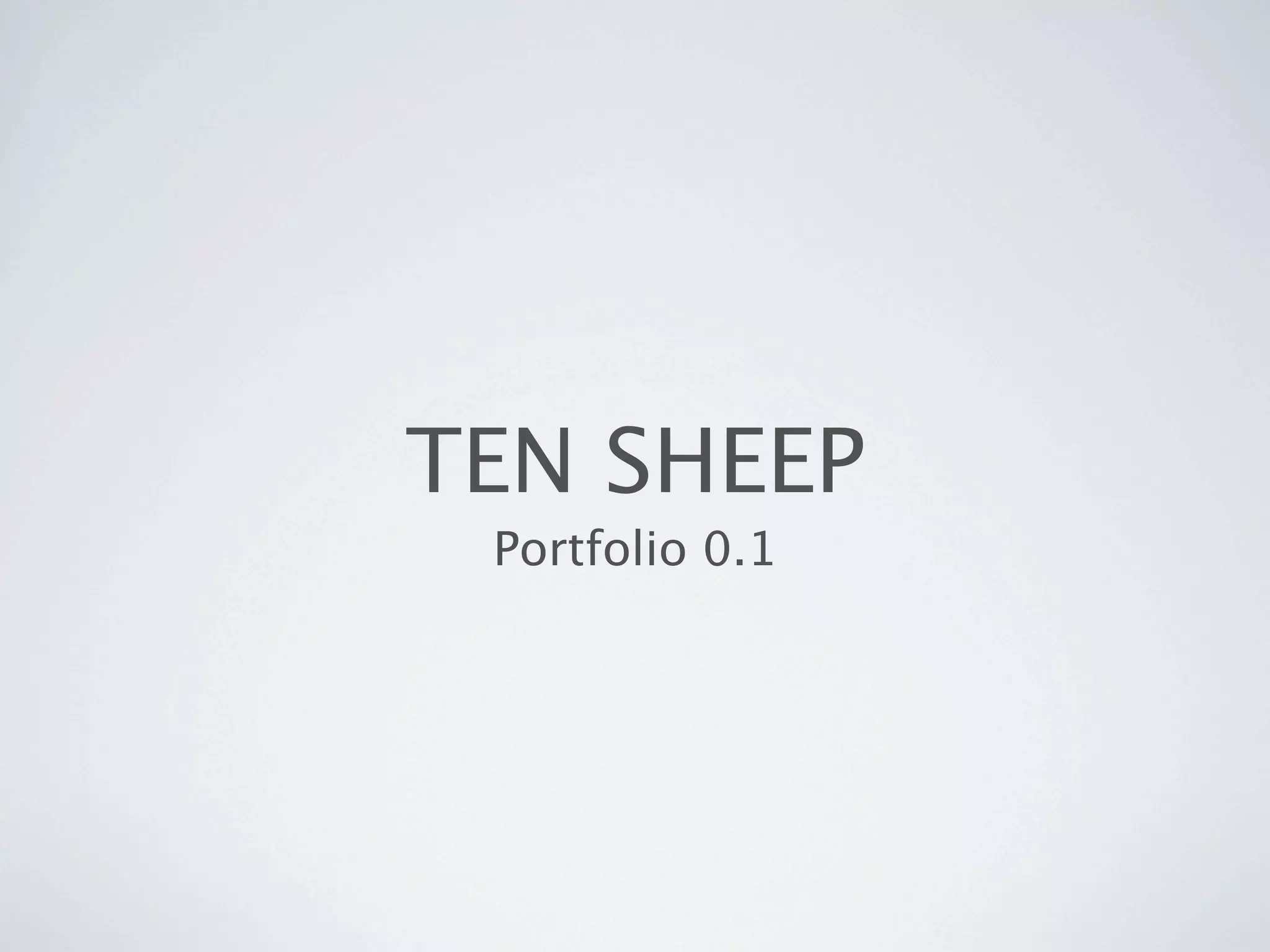 Ten sheep portfolio | PPT