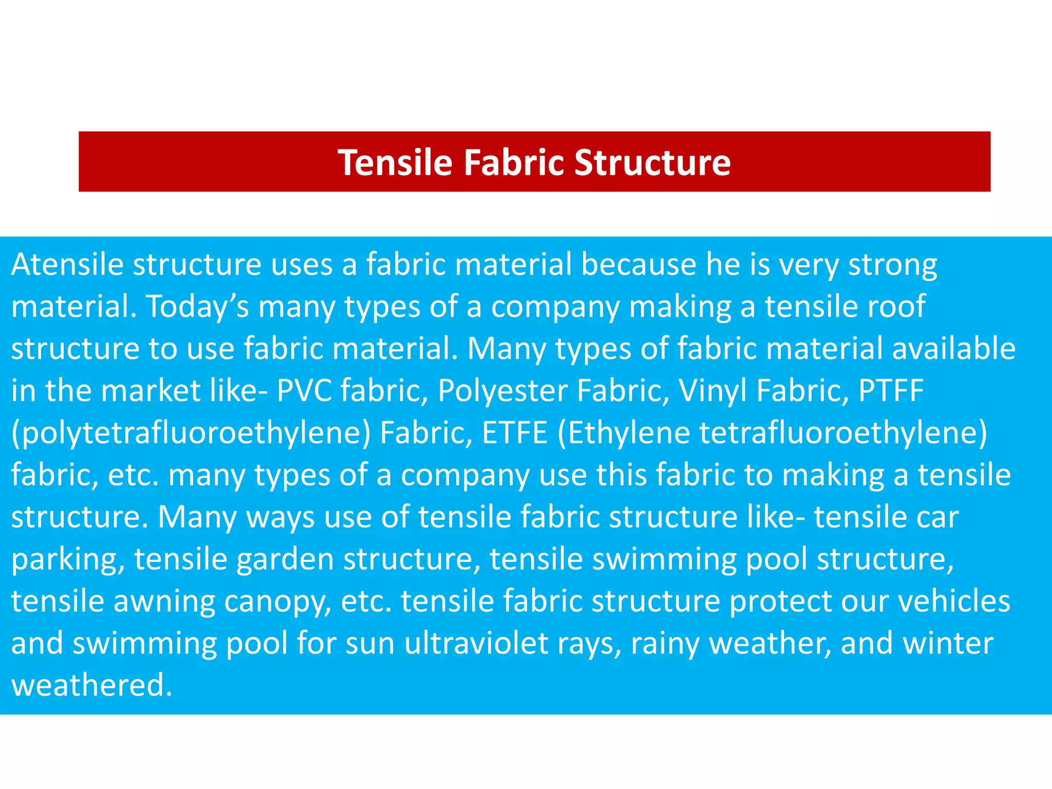 Tensile structure ppt | PPTX