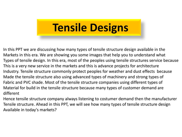 Tensile structures-design | PPTX