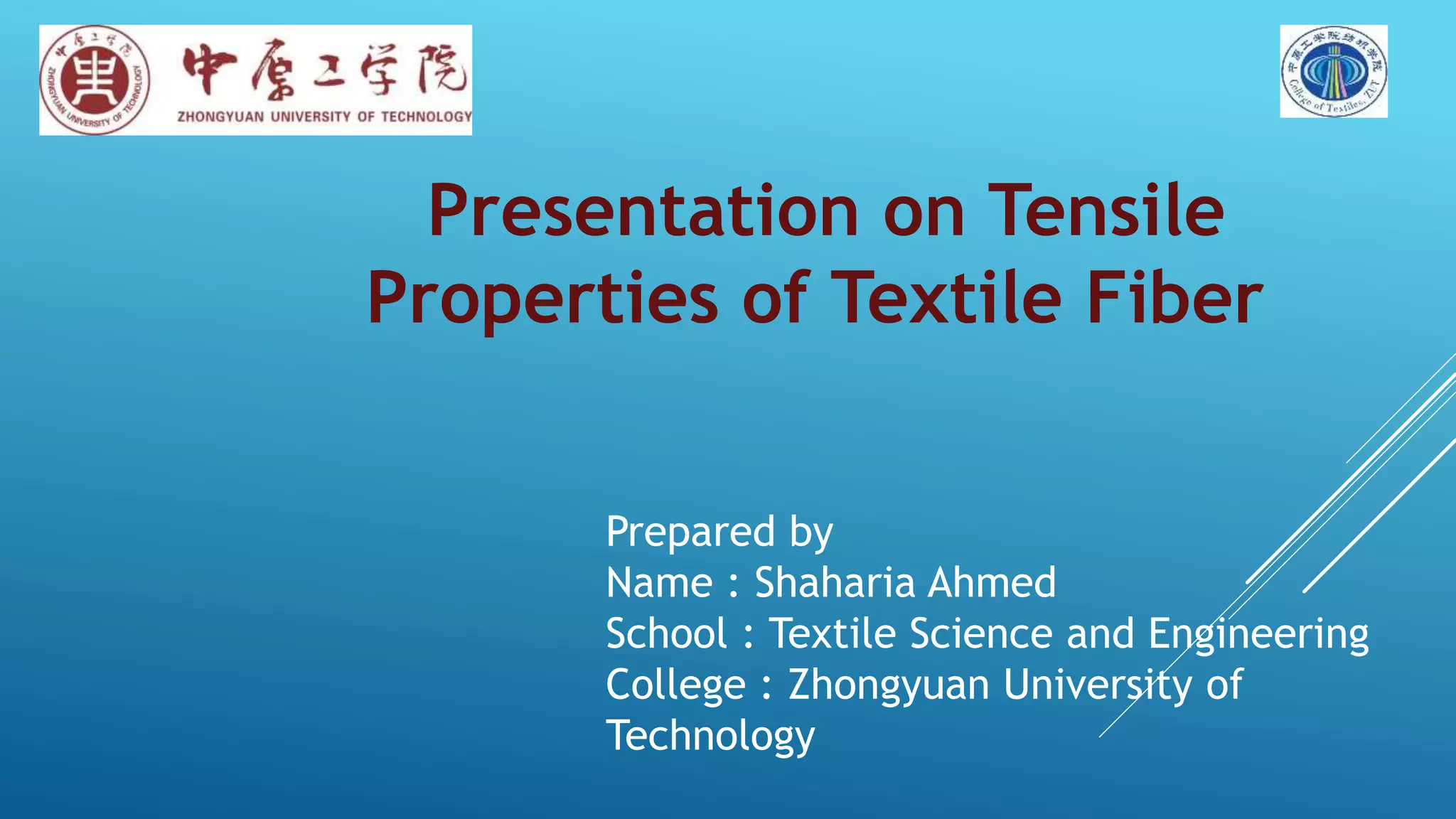 Tensile properties of fiber | PPTX
