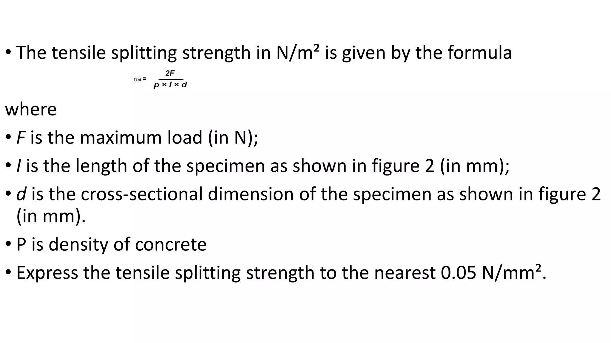 Tensile strength test for concrete | PPTX